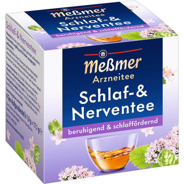 Meßmer Arzneitee Schlaf-& Nerventee beruhigend & schlaffördernd 9x1,9g ...